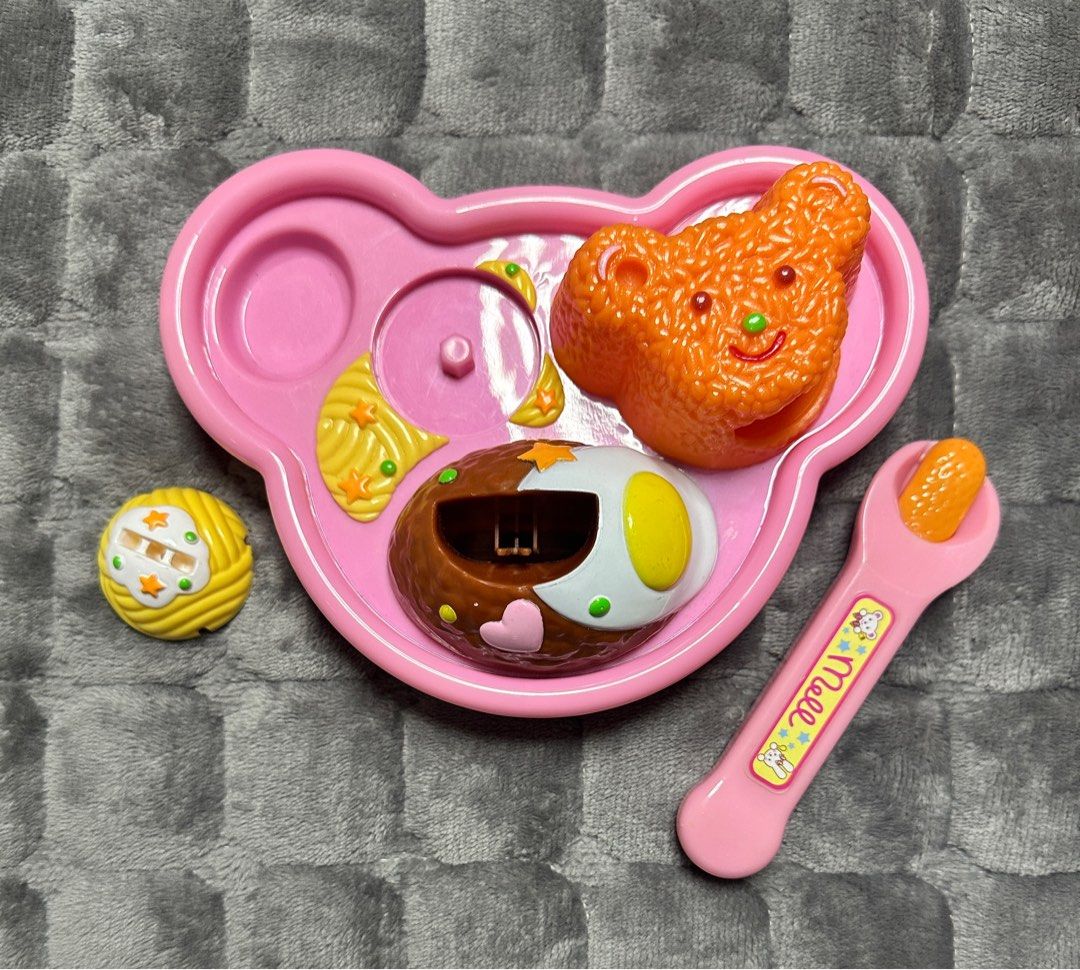 Mell Chan Bear Food Set w/ retractable spoon + free fork, Hobbies ...