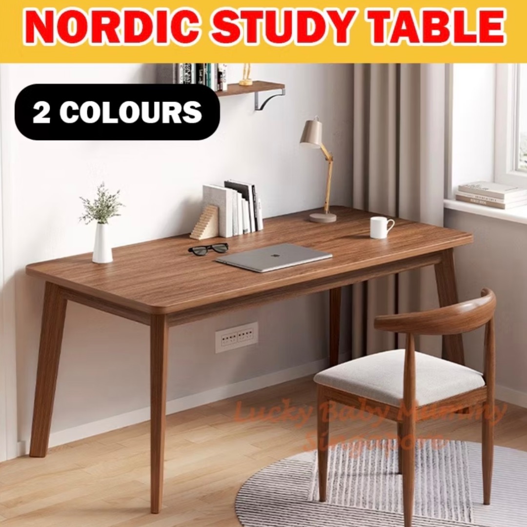 Minimalistic Sturdy Study Table | Wooden Writing Desk With Sleek Design ...