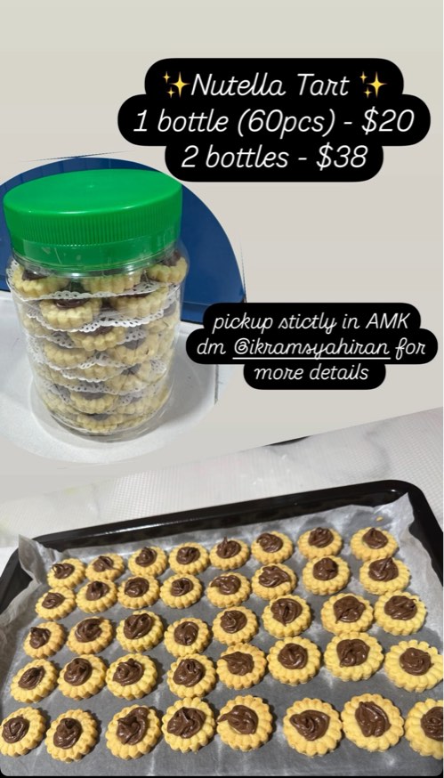 Nutella Tarts (kuih raya 2025), Food & Drinks, Homemade Bakes on Carousell