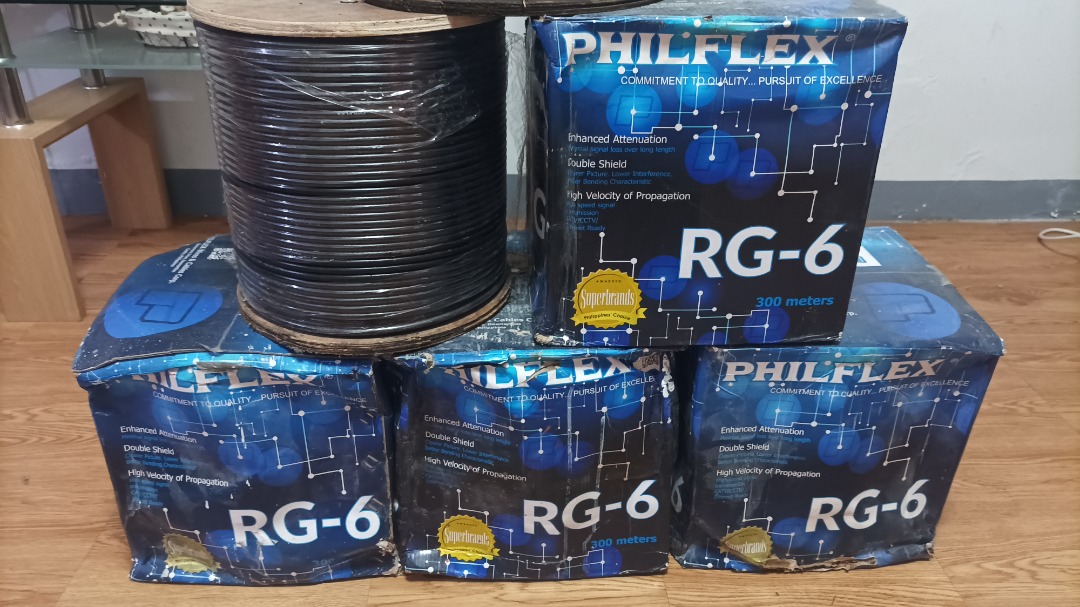 Philflex RG-6 Cable 300m roll, Computers & Tech, Parts & Accessories ...