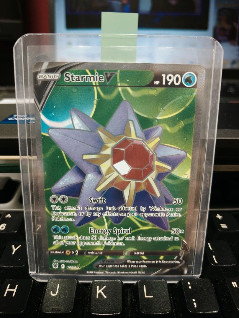 Pokemon TCG Starmie V - 166/189 - Full Art Ultra Rare Sword & Shield ...
