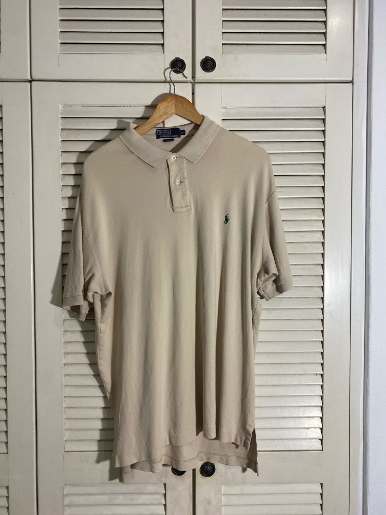 POLO RALPH LAUREN CREAM POLO SHIRT, Men's Fashion, Tops & Sets, Tshirts ...