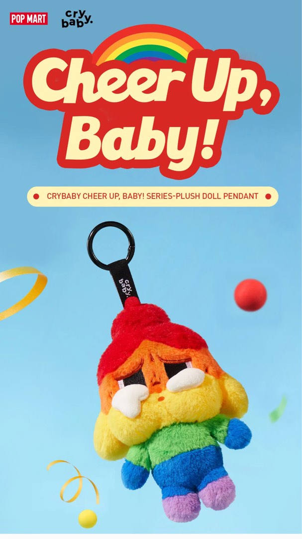 popmart rainbow crybaby plush doll pendant, Hobbies & Toys, Toys ...