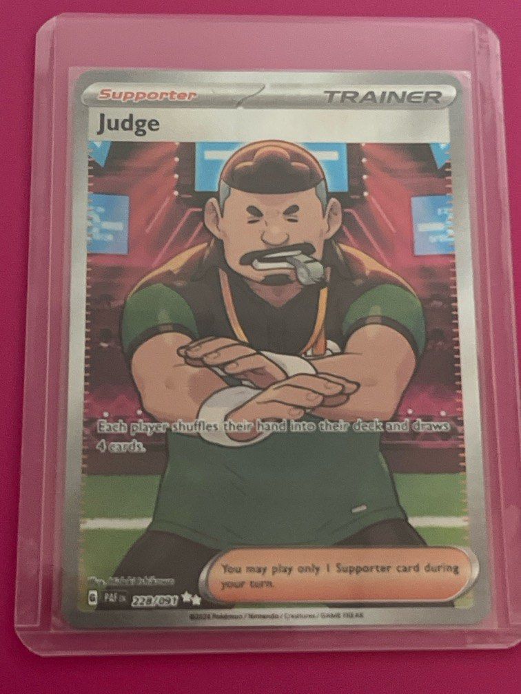 PTCG TCG Pokemon Card Trainer Judge Full Art Paldean Fates, Hobbies ...