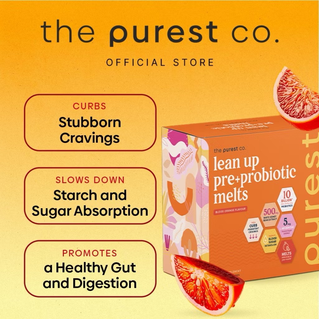 Purest Co Lean Up Pre+Probiotic Melts (Curb cravings, slow down sugar ...