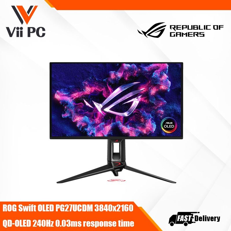 ASUS ROG Swift OLED PG27UCDM PG27 UCDM gaming monitor 27" (26.5-inch viewable) 4K QD-OLED panel ...