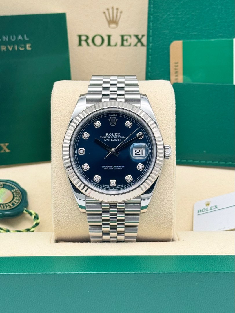 Rolex Datejust 41mm Blue Diamond Dial 126334 2017, Luxury, Watches on ...