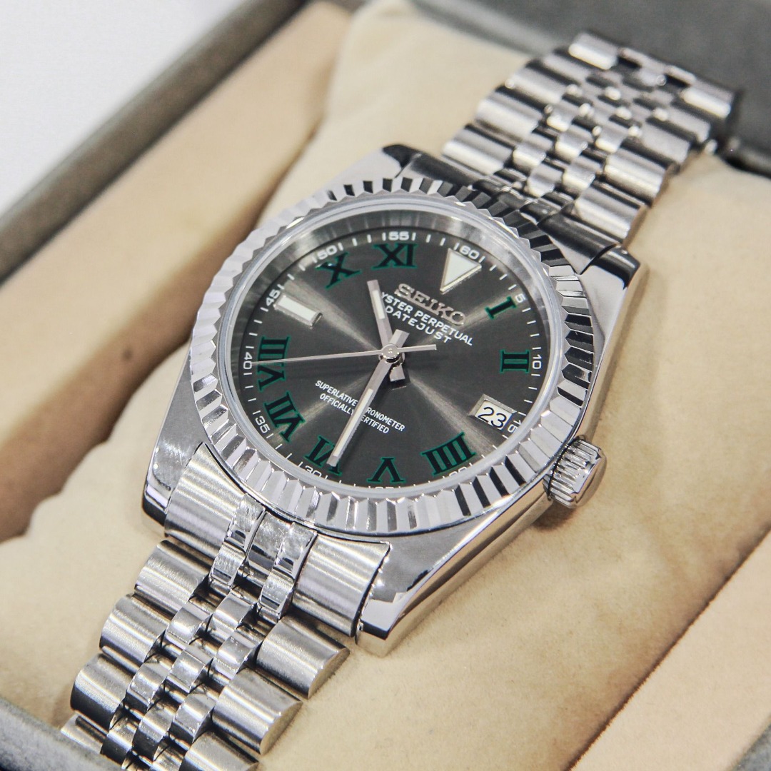 Seiko [Mod] Datejust Wimbledon 36mm, Luxury, Watches on Carousell