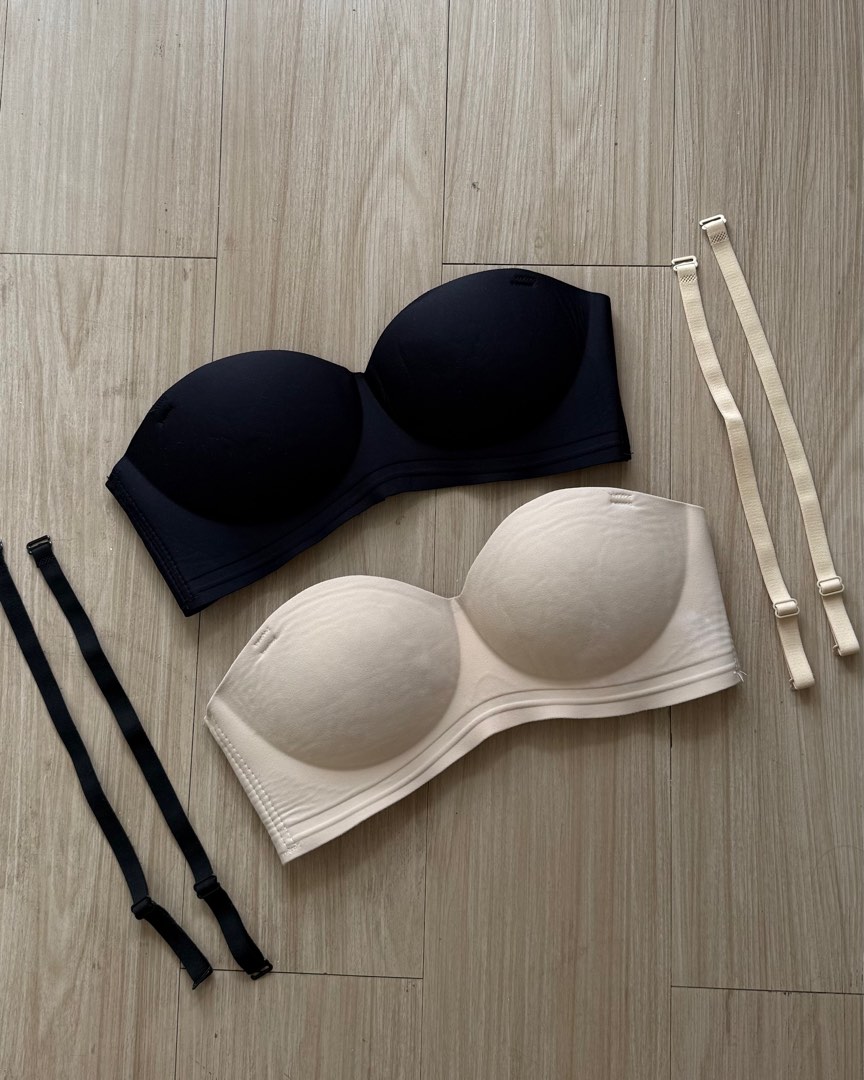 SOLD AS SET wireless push-up bra detachable straps, Women's Fashion ...
