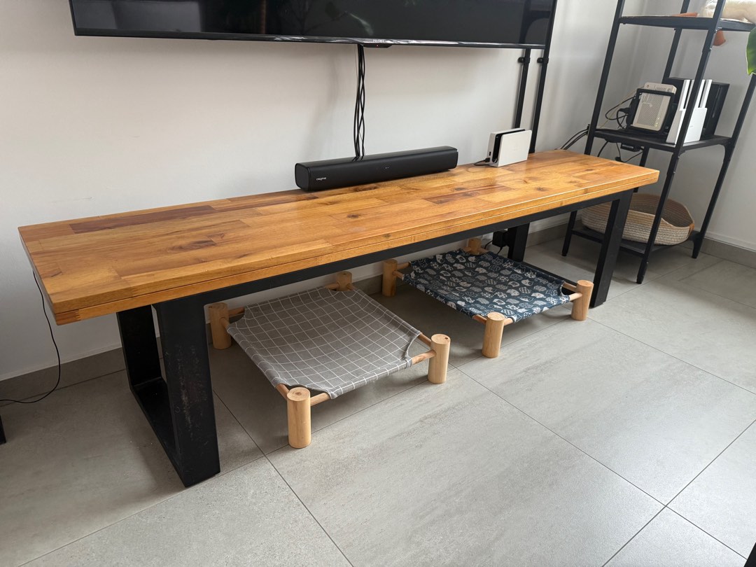 Solid Wood TV Console/ bench, Furniture & Home Living, Furniture, TV ...
