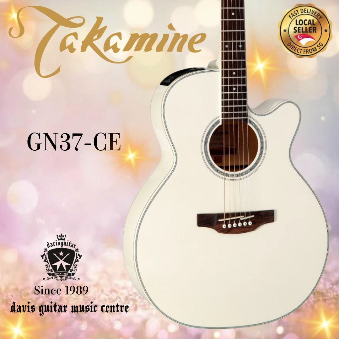 Takamine GN37CE-PW Electric Acoustic Guitar Pearl White Solid Spruce ...