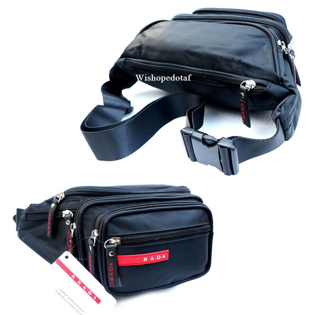 Tas Waistpack Nylon Prad Code Nylon Soft New, Fesyen Pria, Tas & Dompet ...