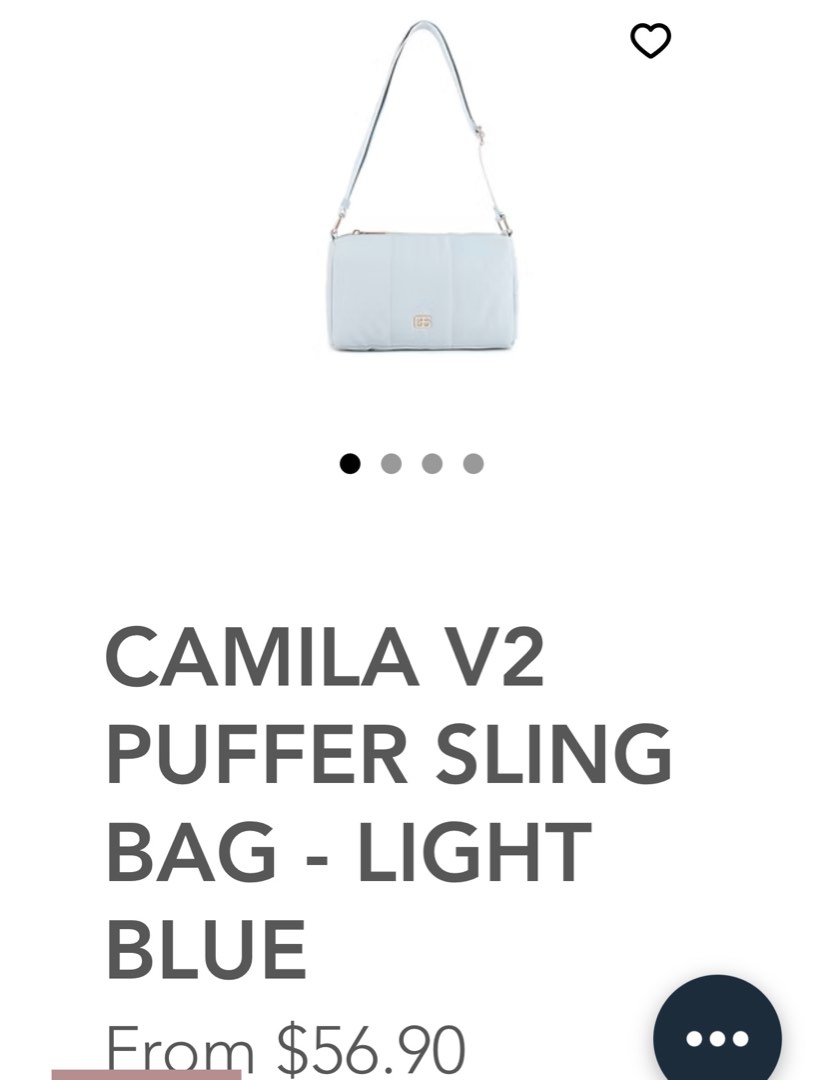 TGS Camila Puffer Sling Bag - Light Blue, Women's Fashion, Bags ...