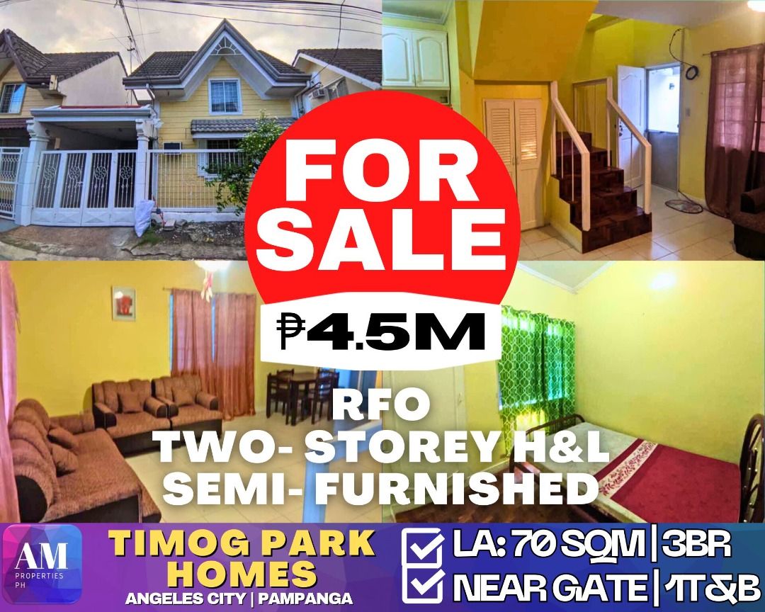 Timog Park Homes Angeles City, Pampanga Two- Storey H&L Semi- furnished ...