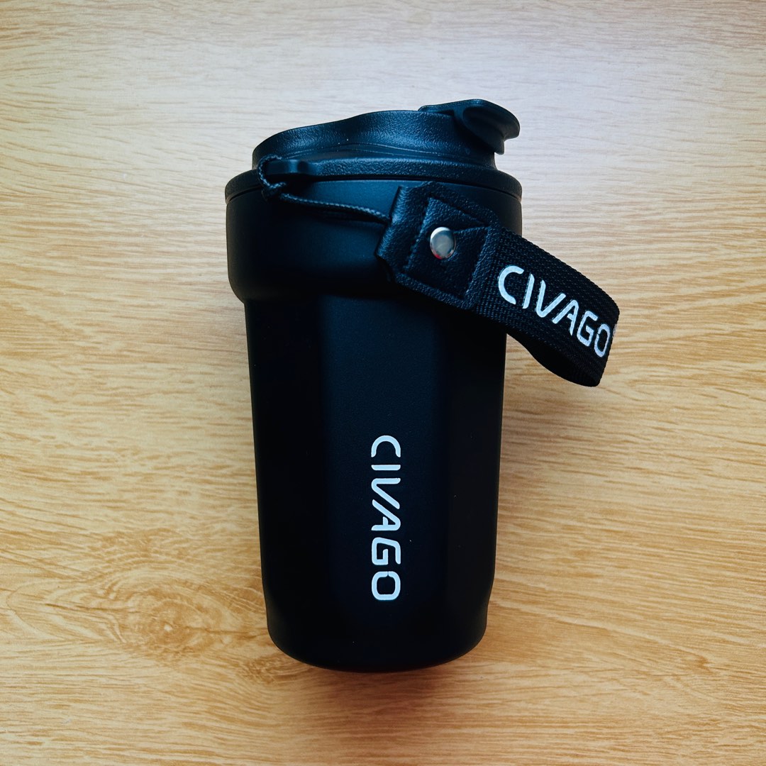 Civago Black 13oz Ceramic liner Stainless Steel Coffee Mug With Lid ...