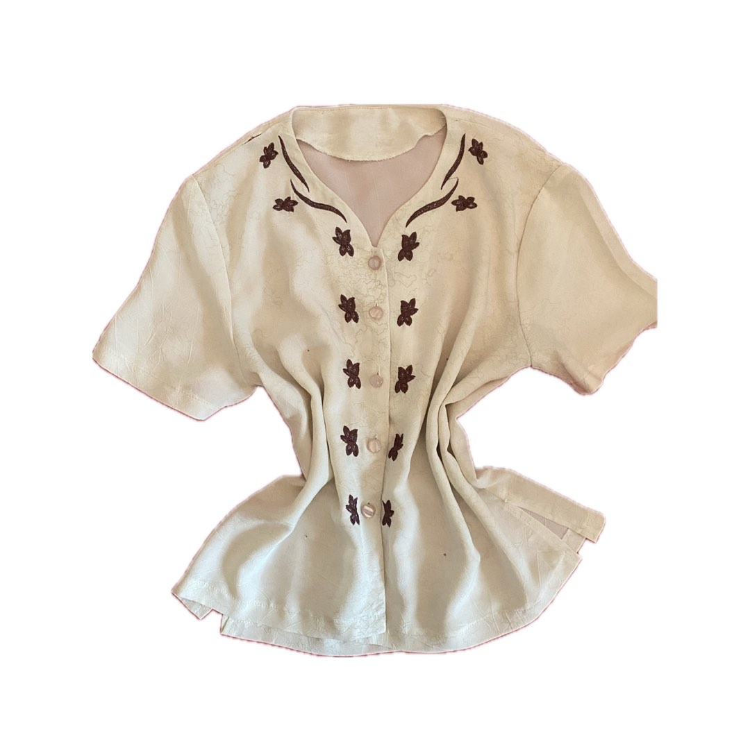 UNISEX FILIPINIANA BARONG INSPIRED TOP blouse filipino retro rare ...