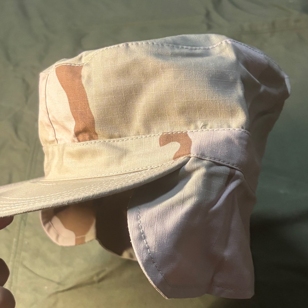 US Military style camo patrol ear flap cap three color desert ...