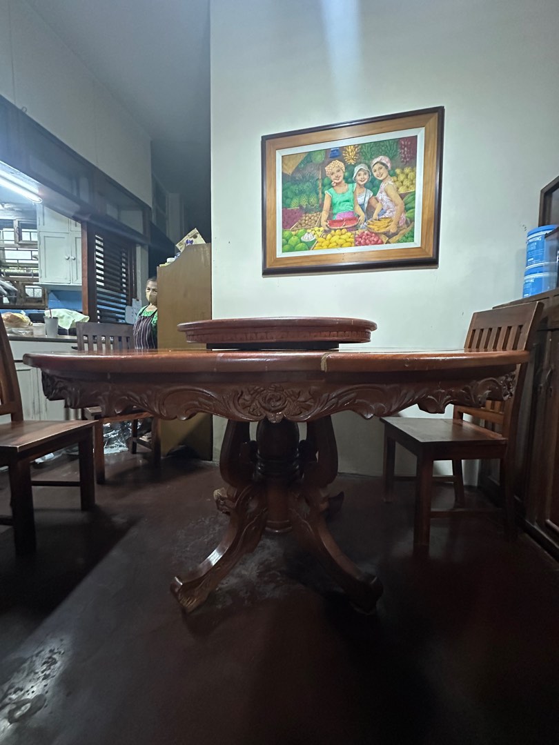Vintage Narra Round Table, Furniture & Home Living, Furniture, Tables ...