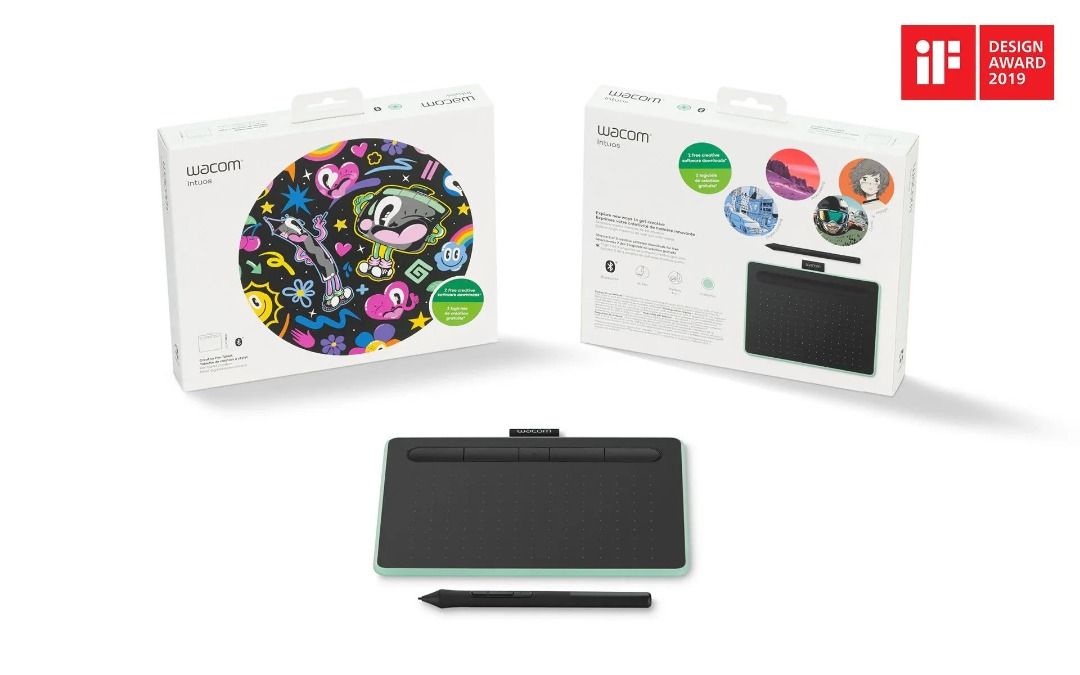 Wacom Intuos Small & Medium Bluetooth Graphics Drawing Tablet, 4 ...