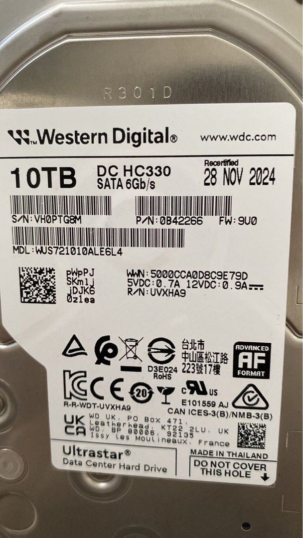 WD Ultrastar HDD 3.5” 10TB - Server Grade - HDD NAS Server, Elektronik ...
