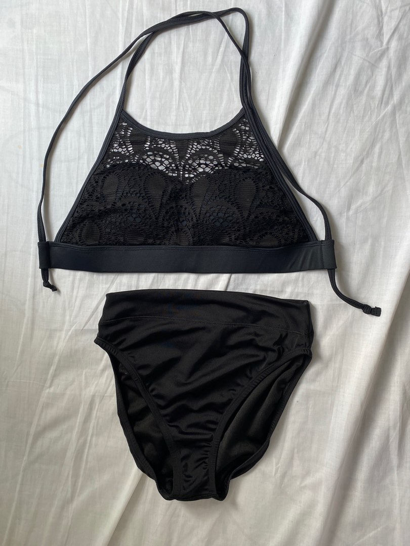 Wet Shop (SM DEPARTMENT STORE) Black Bikini Set, Women's Fashion ...