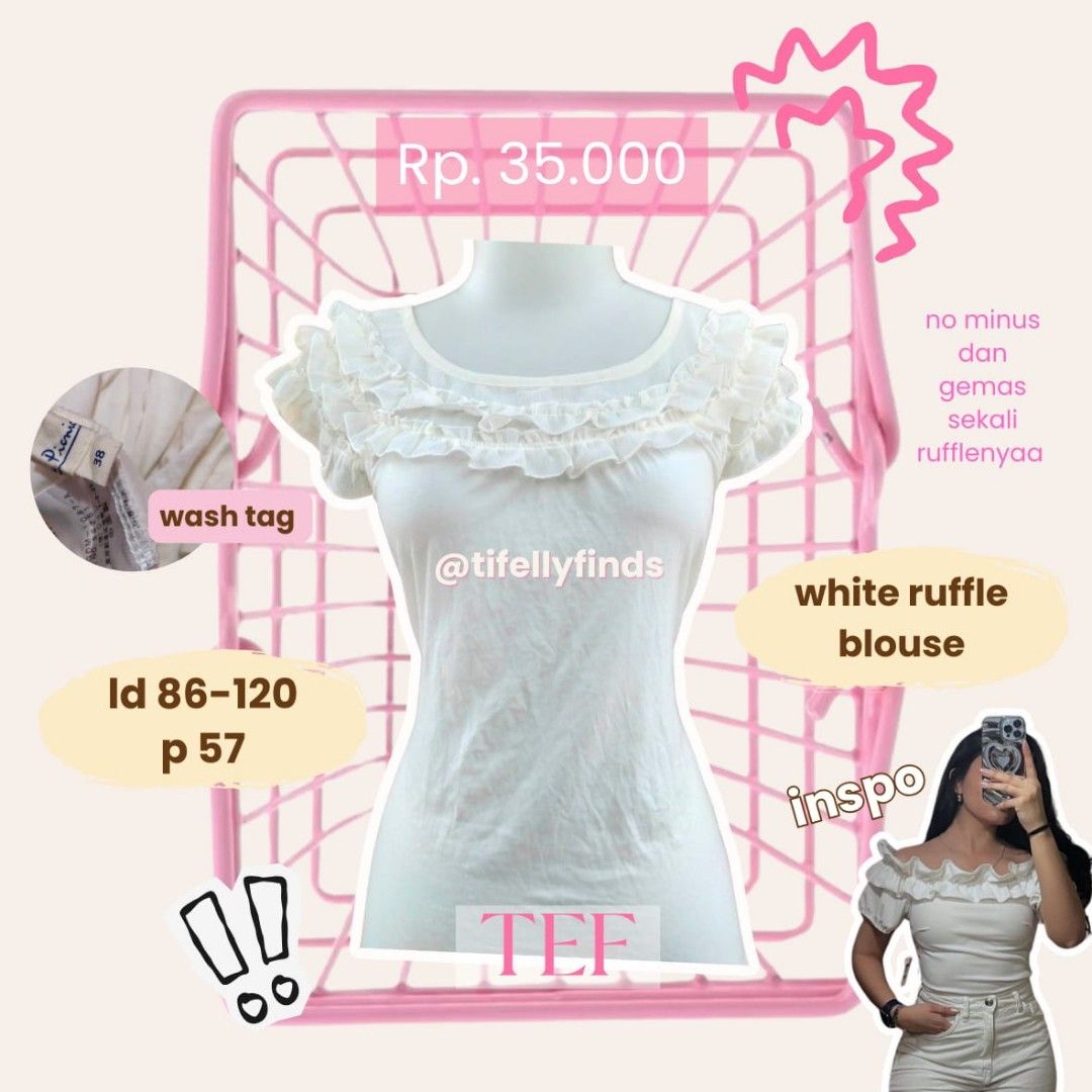 white ruffle blouse top miklmaid fairycore coquette gothic y2k goth ...