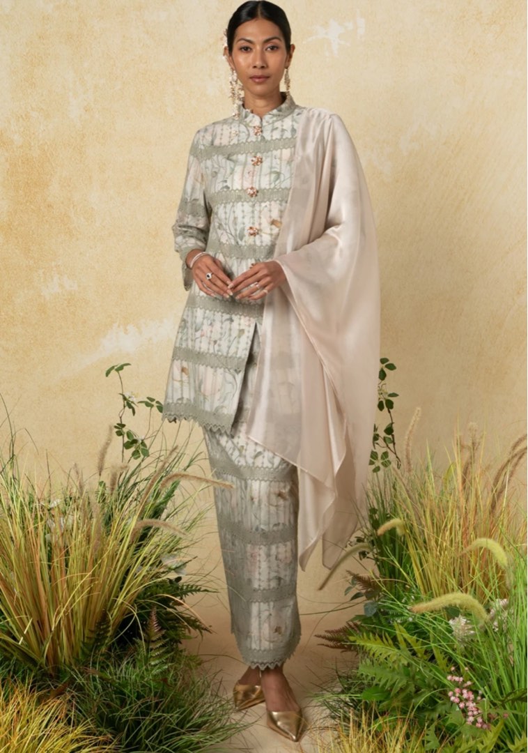 sage green zalia kurung raya 2025 qiszar hijabistahub wanzar, Women's ...