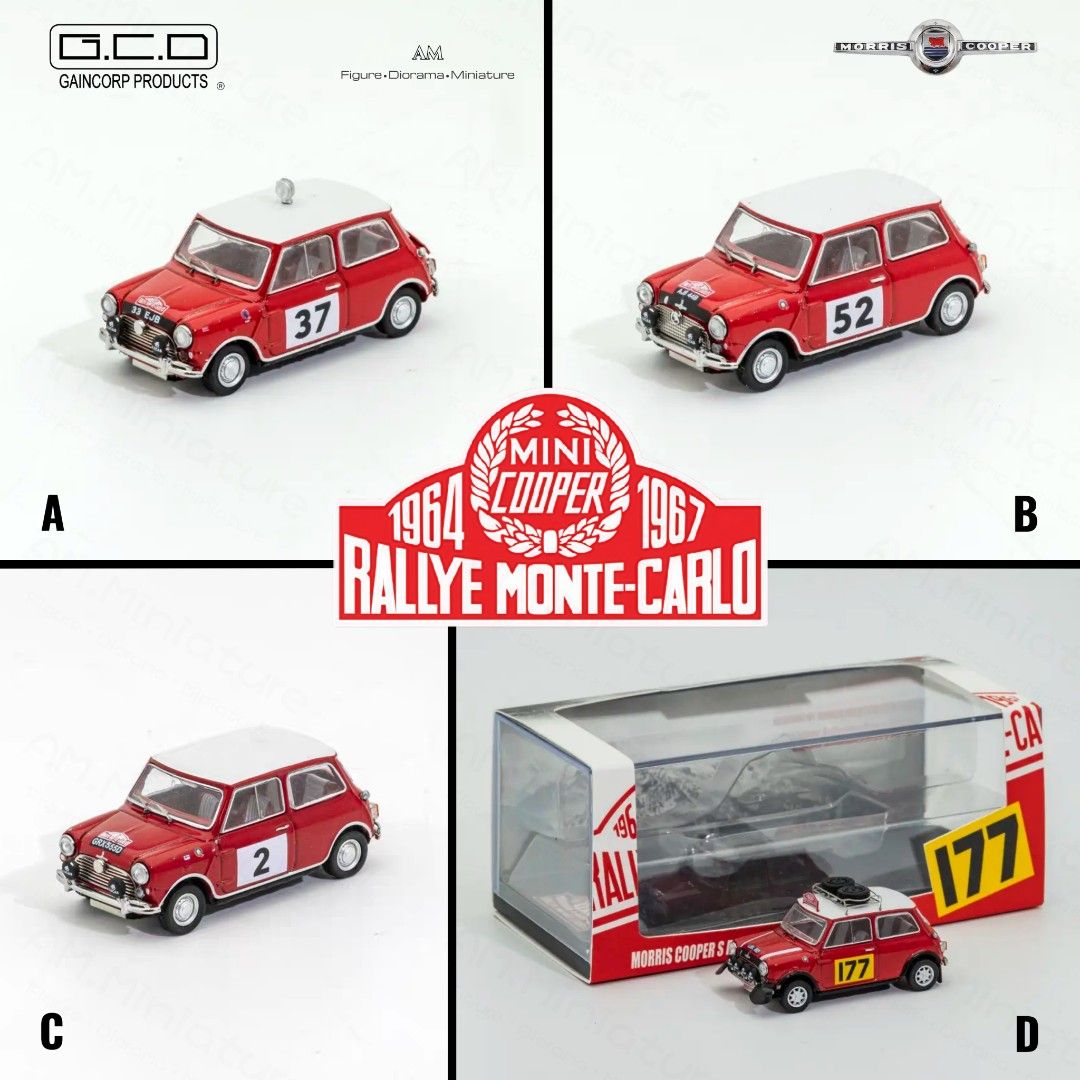 [現貨] 1∶64 車模 GCD 1964~1967 MORRIS COOPER S RALLY MONTE CARLO 合金汽車模型, 興趣 ...