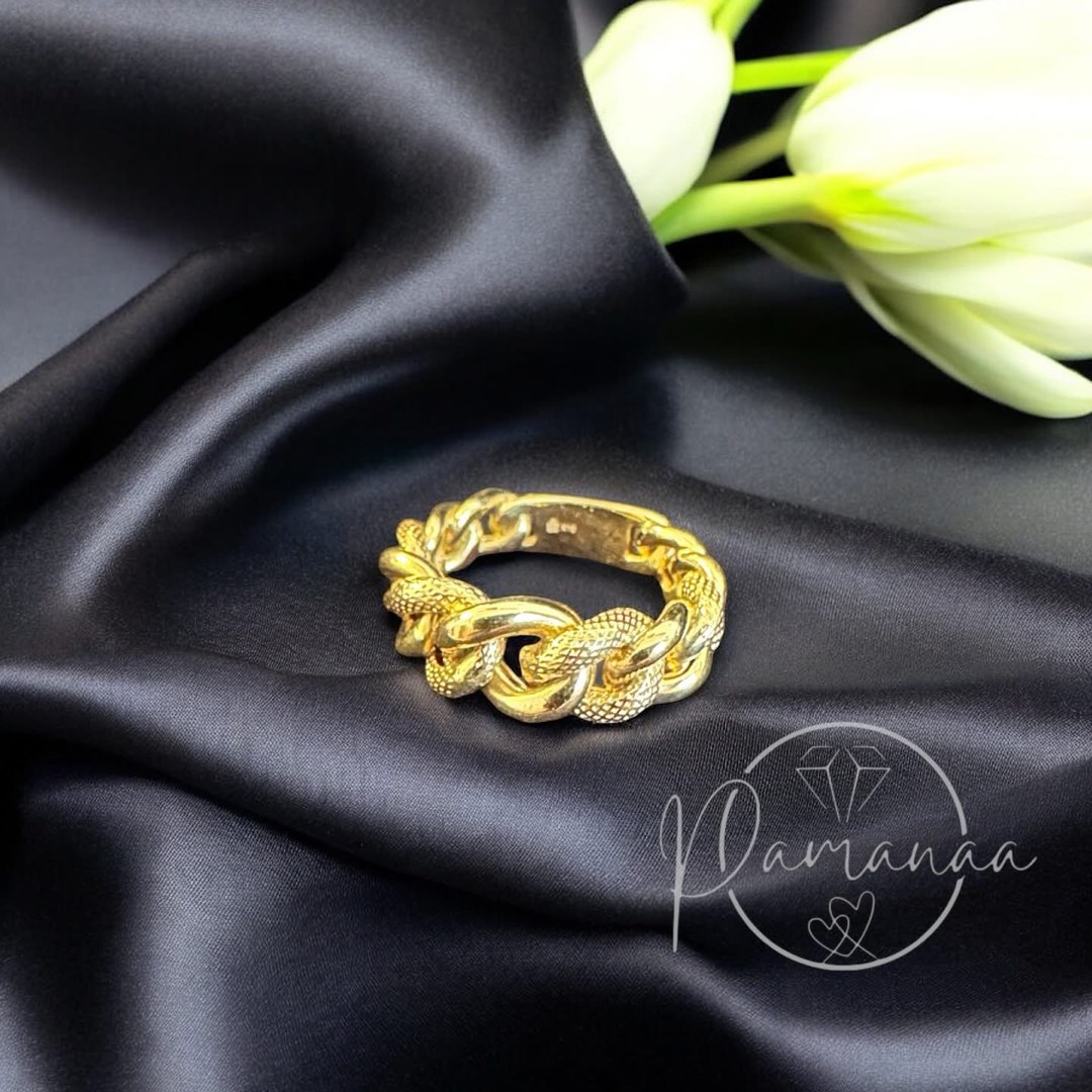 18k Gold Kadena Ring (size 6), Women's Fashion, Jewelry & Organizers ...