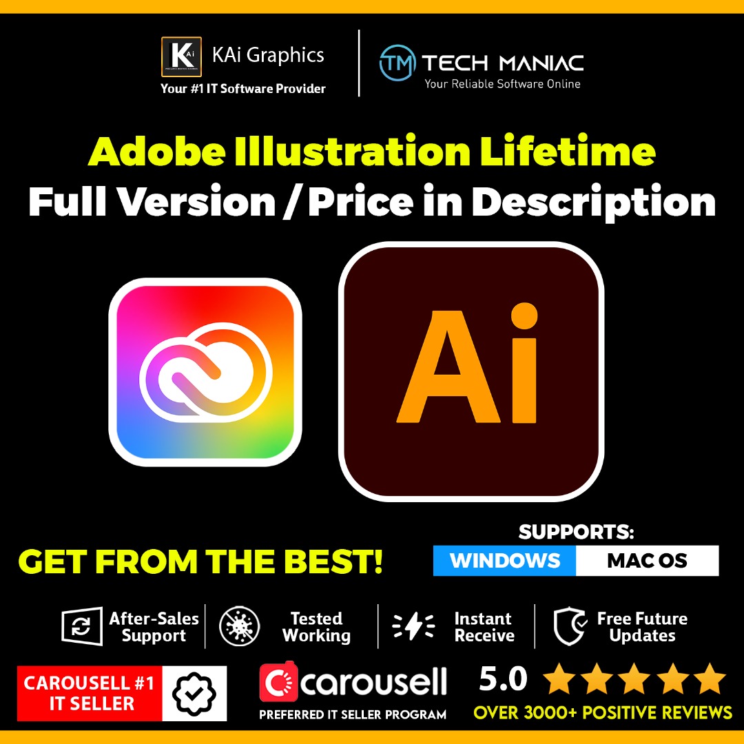 ⭐ Lifetime Adobe Illustrator Software Vector Design For Windows / MACOS ...