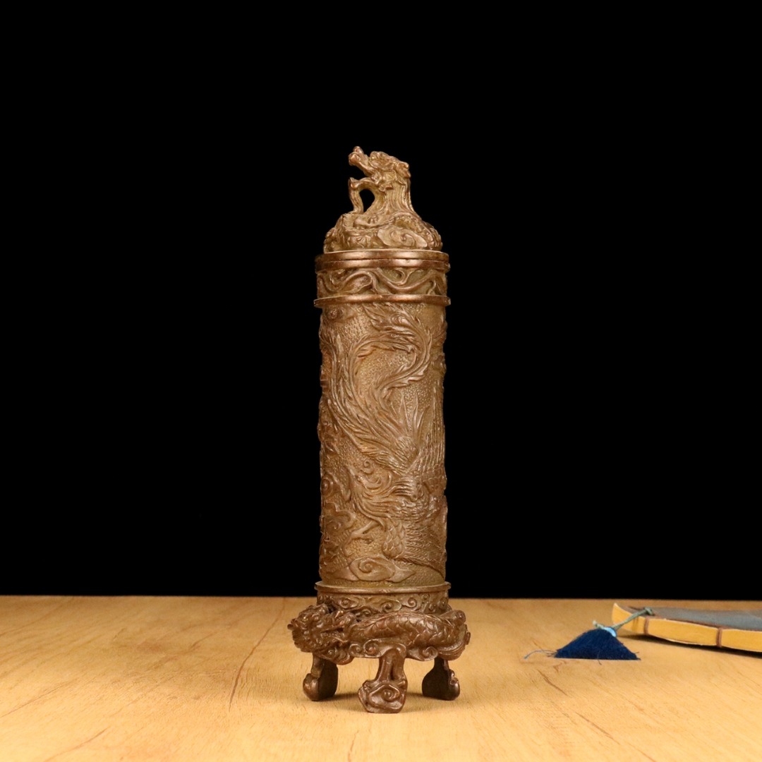 Alloy Dragon Phoenix Pillar Incense Burner合金龙凤柱香炉, Hobbies & Toys ...