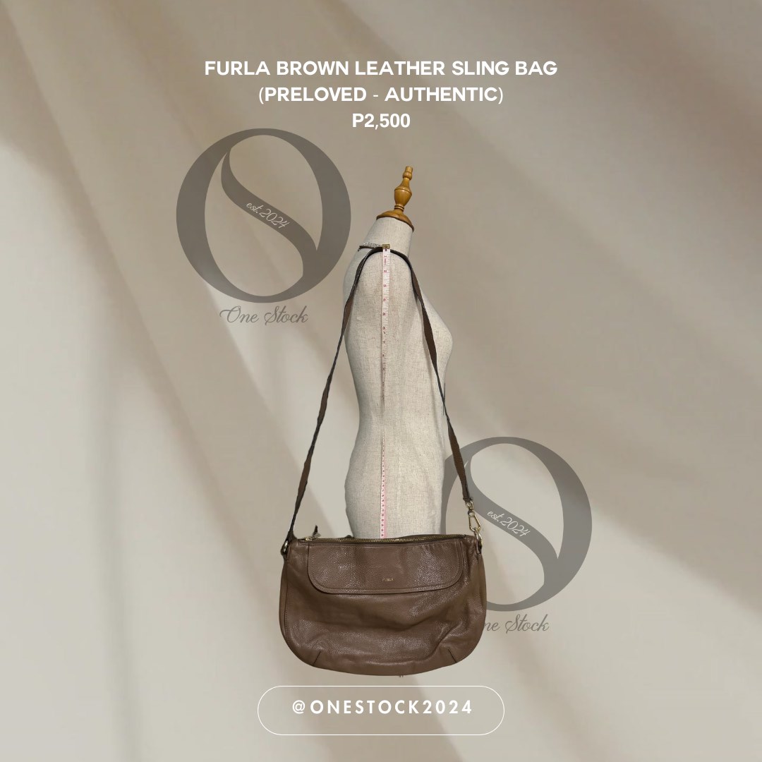 AUTHENTIC Furla Brown Leather Sling Bag, Luxury, Bags & Wallets on ...