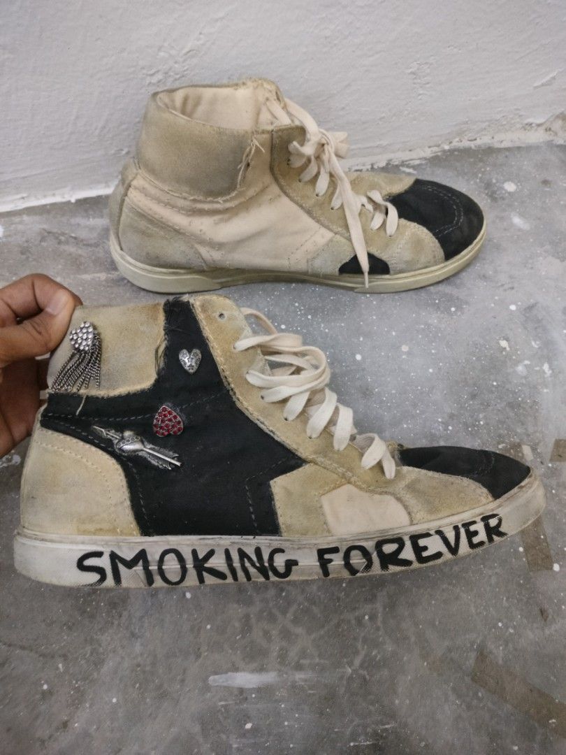 Authentic yves saint Laurent YSL distressed higcut smoking forever, Men ...