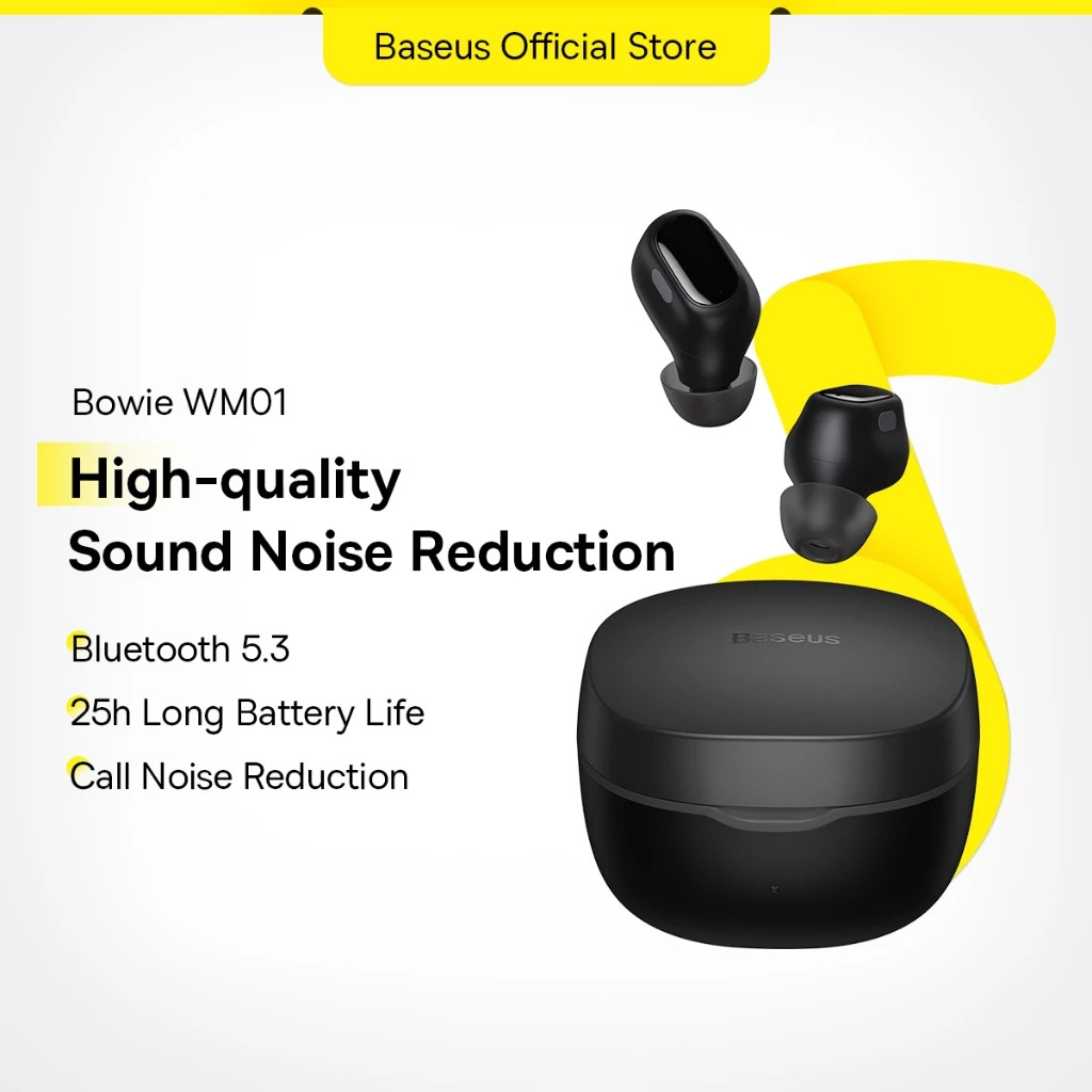 Baseus WM01 TWS Bluetooth Earphones Stereo Wireless 5.3 Bluetooth ...
