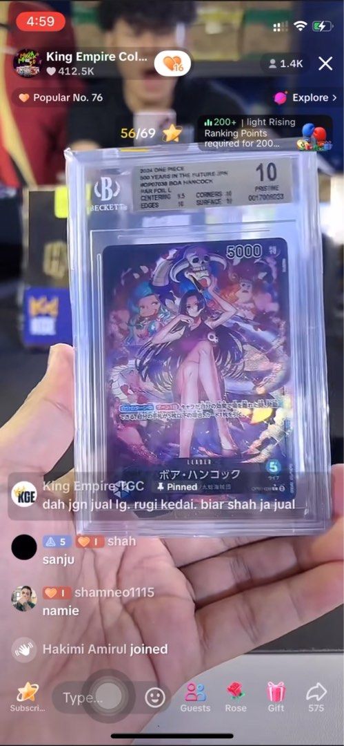 BGS10 Boa Hancock OP07-038 Leader ALT ART One Piece Card Japanese 2024 ...