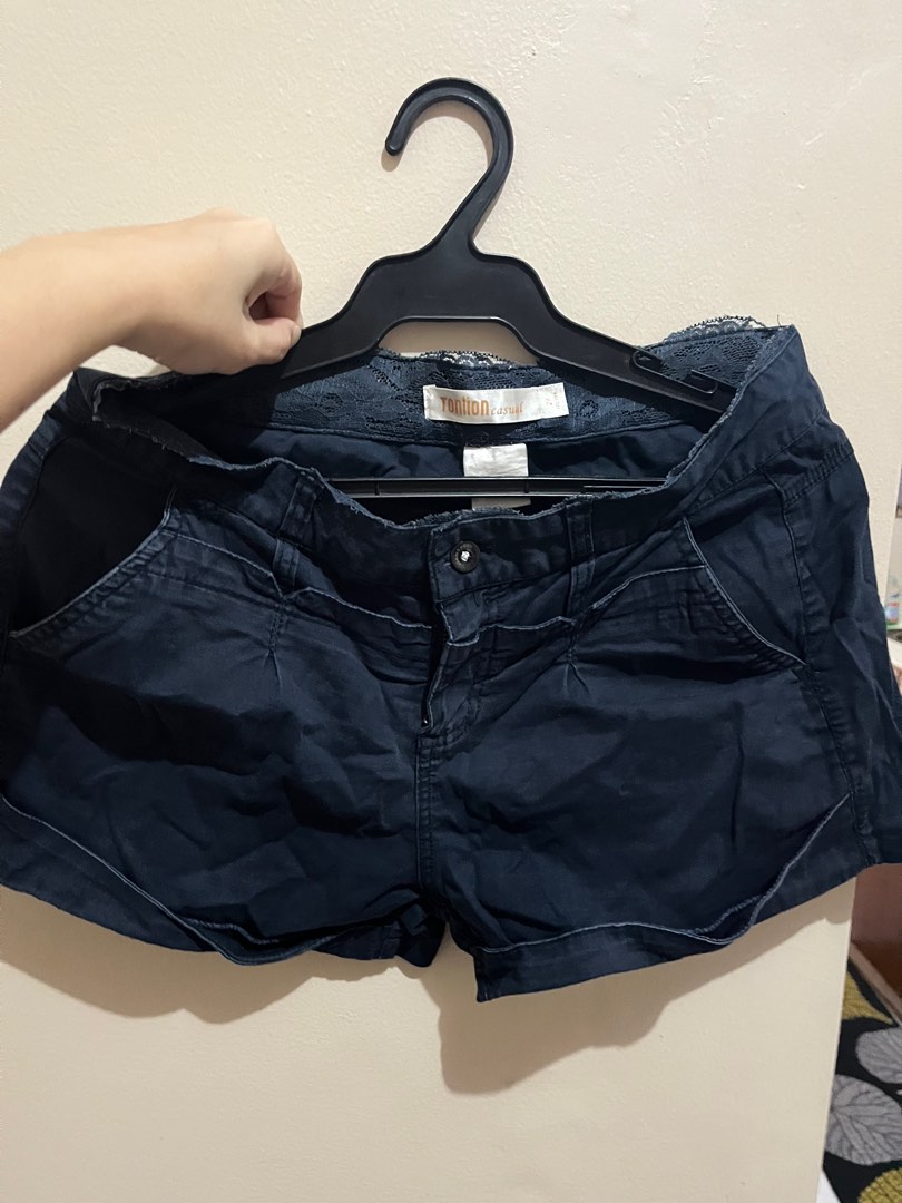Blue soft maong short pambahay, Women's Fashion, Bottoms, Shorts on ...