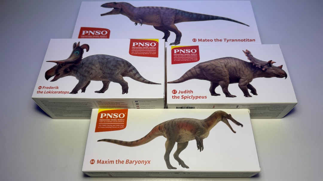Brand New In Box - PNSO Dinosaurs, Baryonyx, Tyrannotitan, Lokiceratops ...