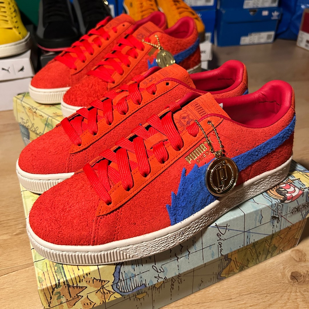 CLEARANCE PUMA SUEDE x ONE PIECE BUGGY RED UK7.5 UK8, Men's Fashion ...