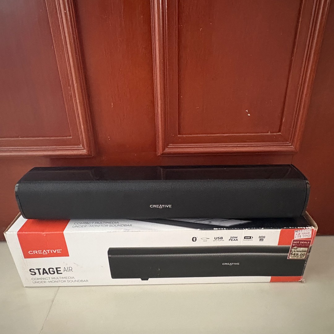 Creative Stage Air Compact Multimedia Under Monitor Soundbar, Audio ...