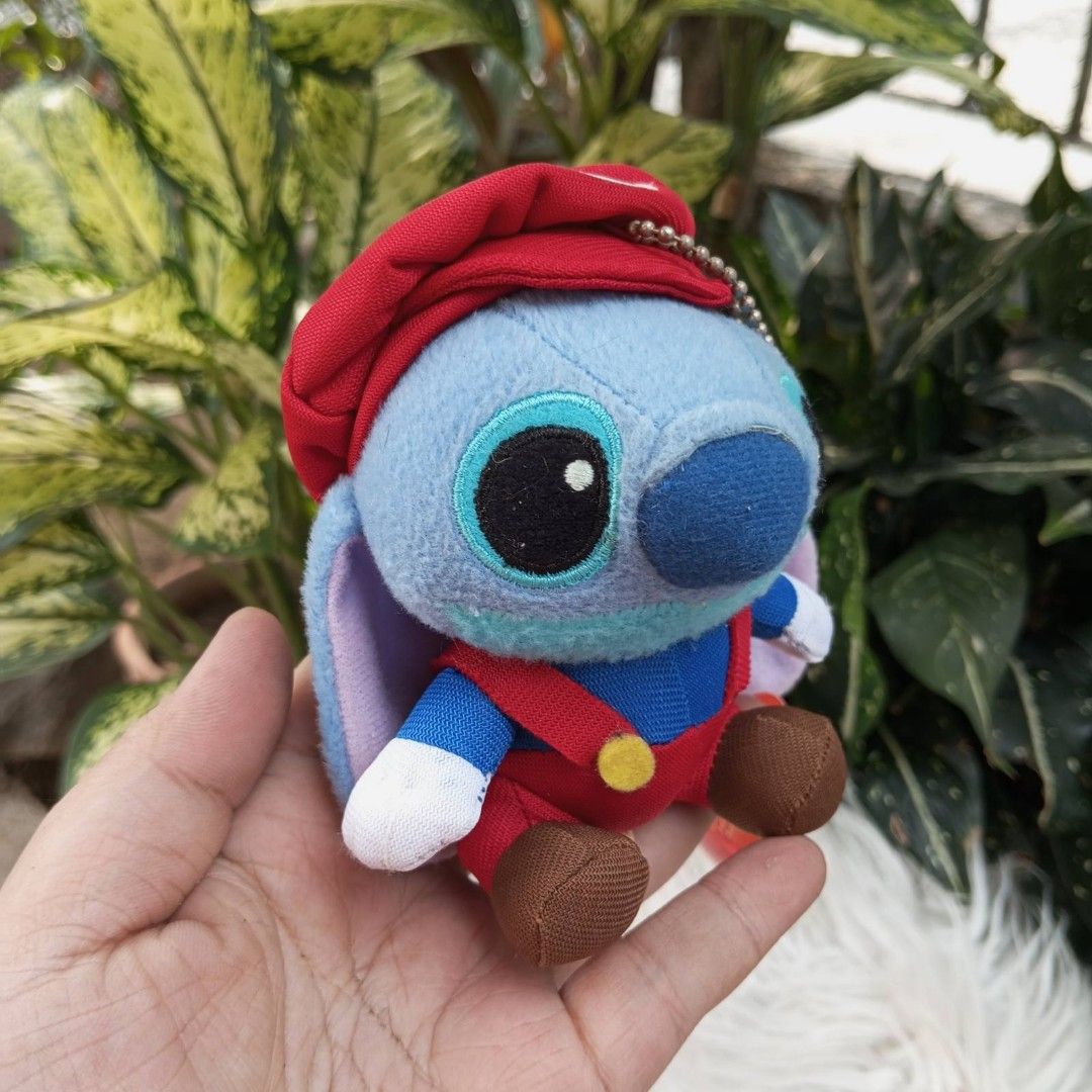 DISNEY Lilo and Stitch x Super Mario Bros Mascot Ball Chain Plush Toy ...