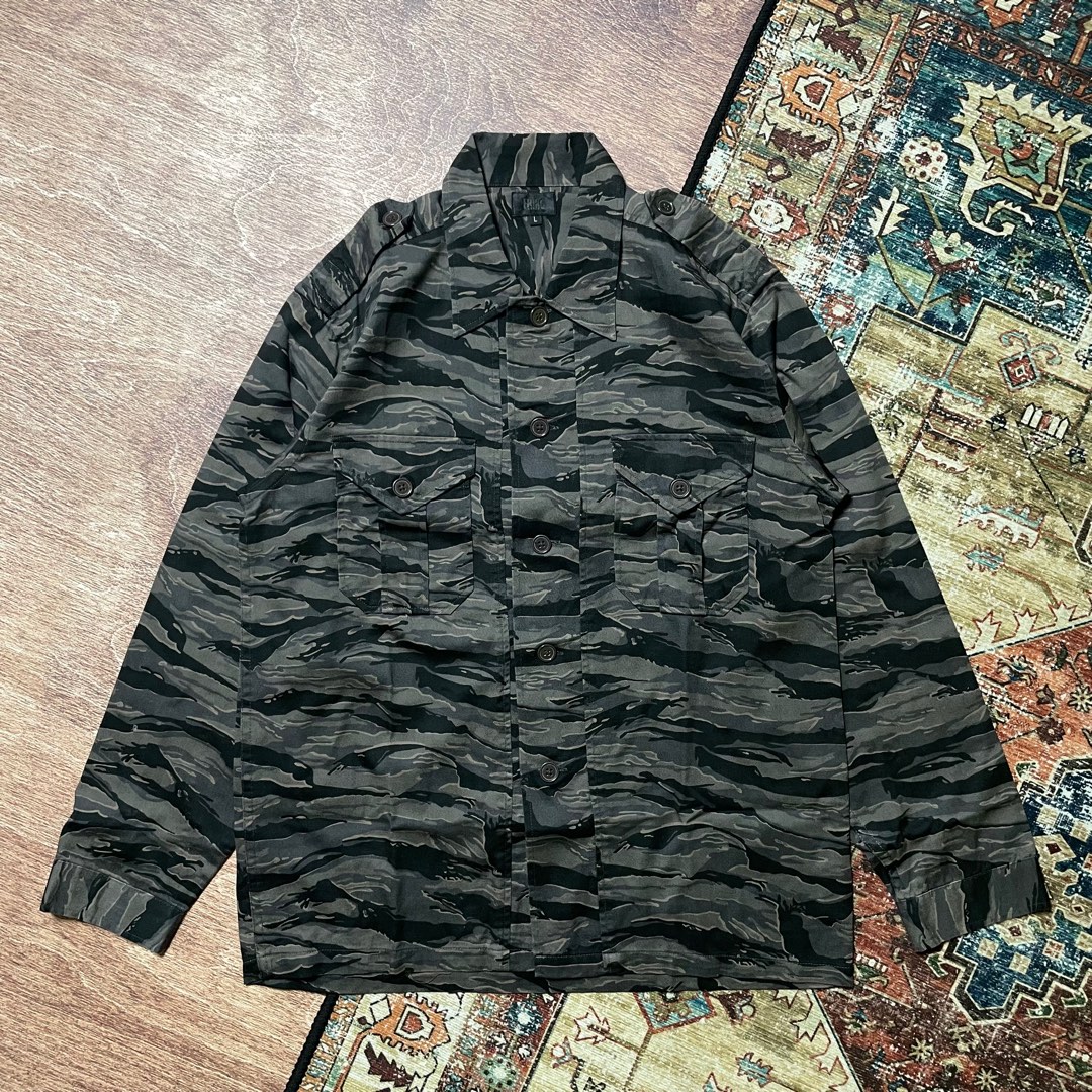 Eriko Tiger Stripe army camo choco chip realtree m65 military bomber flight zara chore jacket ...