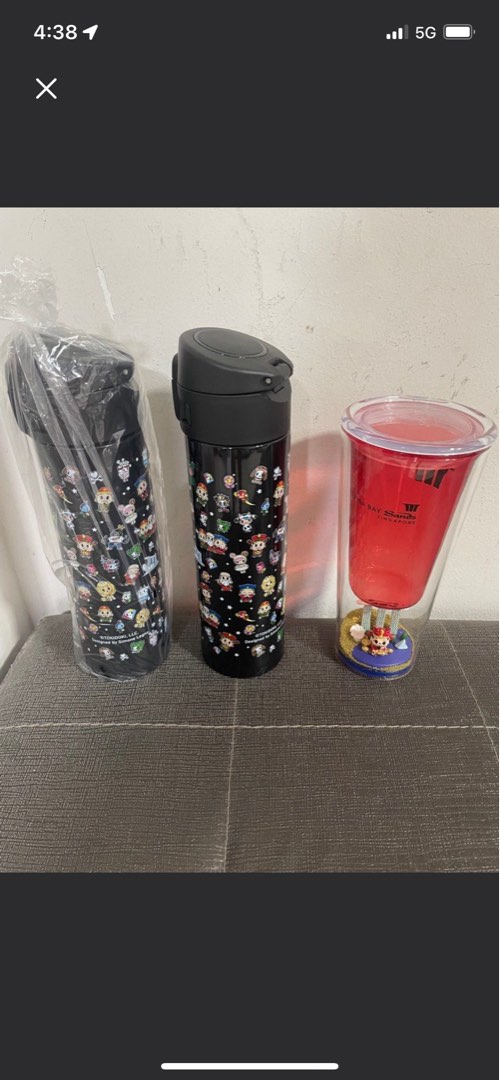 Brand new Flasks/glass cup with cover, Furniture & Home Living ...