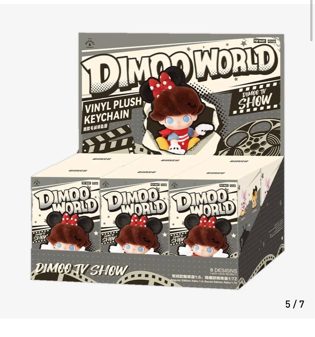 (Full Case) DIMOO WORLD × DISNEY Series-Vinyl Plush Keychain Blind Box ...