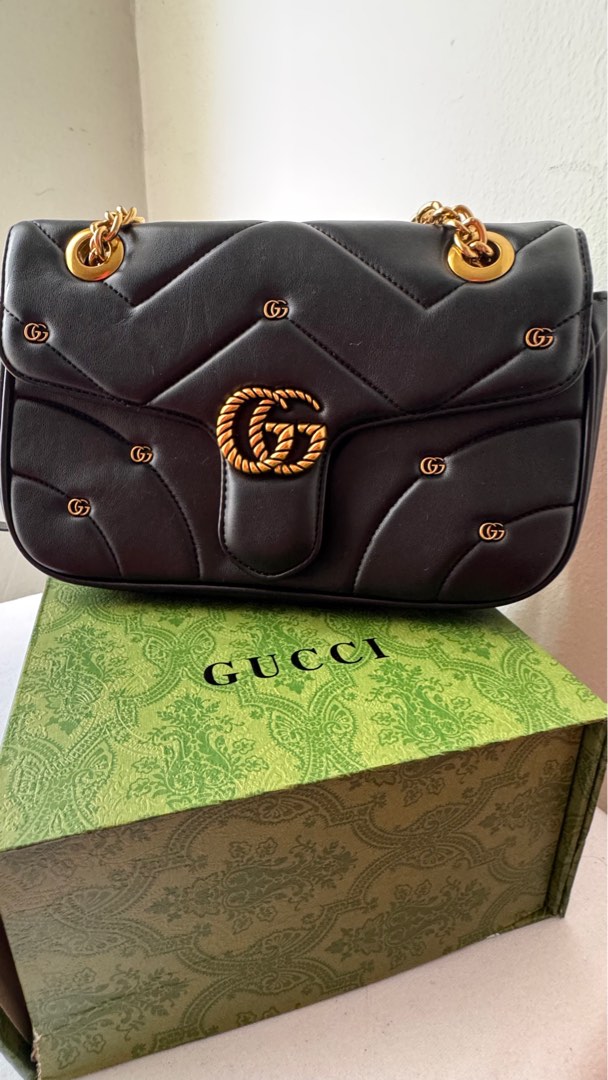 Gucci GG Marmont Logo Plaque, Luxury, Bags & Wallets on Carousell