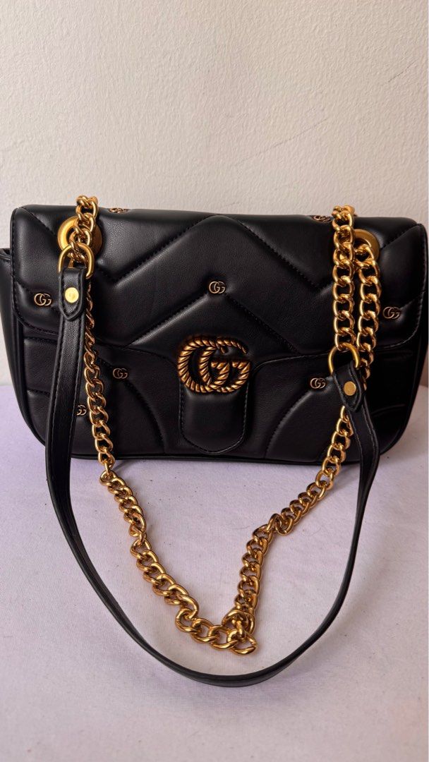 Gucci GG Marmont Logo Plaque, Luxury, Bags & Wallets on Carousell