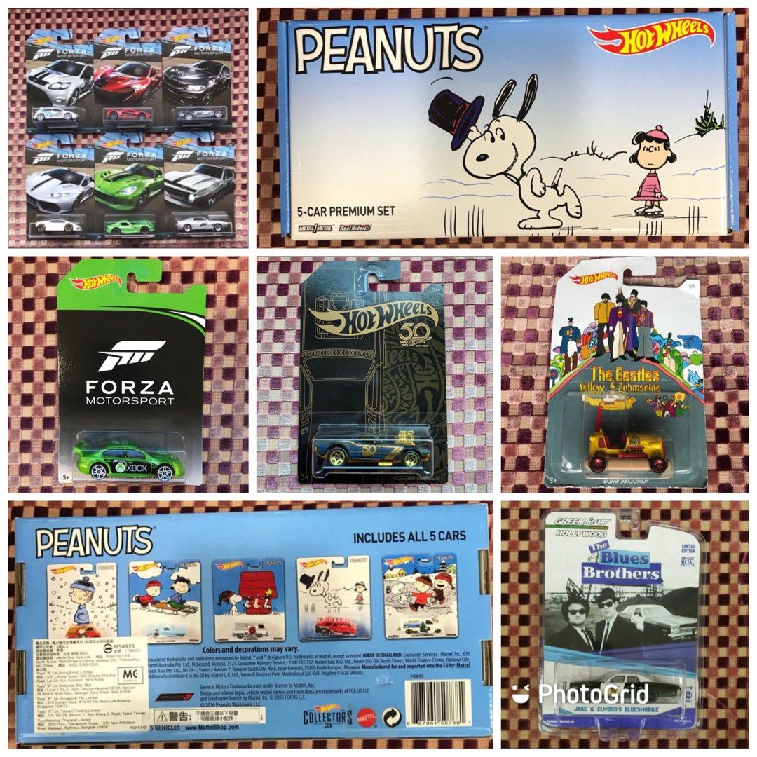 Hot Wheels: Forza Motorsports & Peanuts Premium Pop Culture box Set ...
