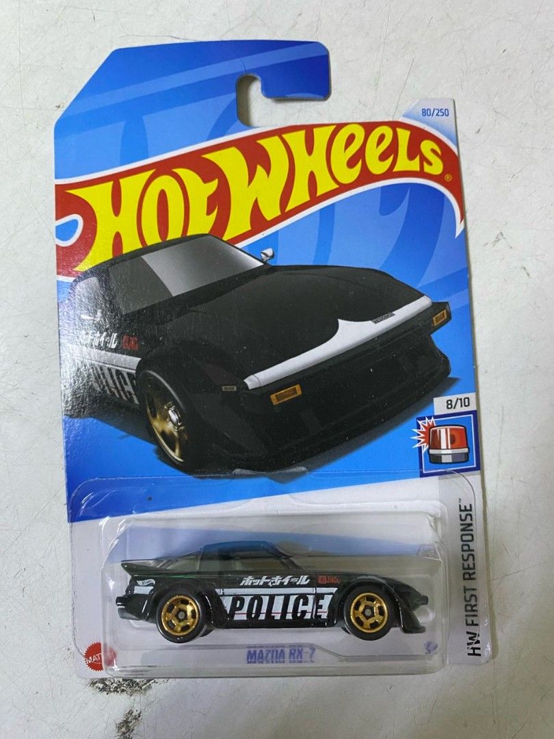 Hotwheels Mazda Rx-7 Police (Black), Hobbies & Toys, Toys & Games on ...