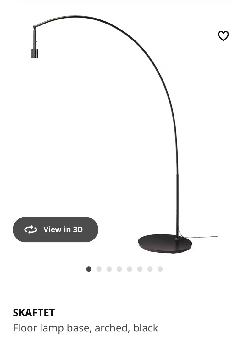 Ikea SKAFTET Floor Lamp + RINGSTA lamp shade, Furniture & Home Living ...