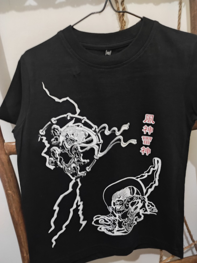 Japanese fuujin railin T-shirts black, Babies & Kids, Babies & Kids ...