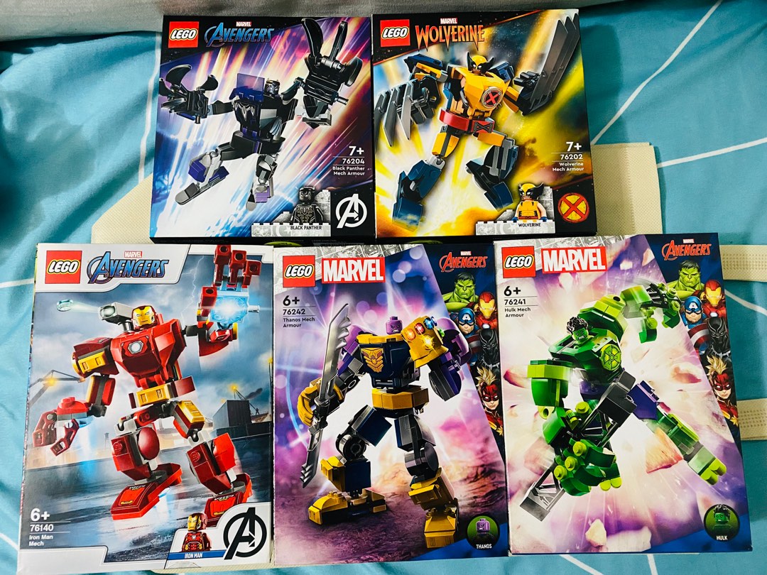 Lego MECH ARMOUR Avengers Iron Man Thanos Hulk Blackpanther Wolverine ...